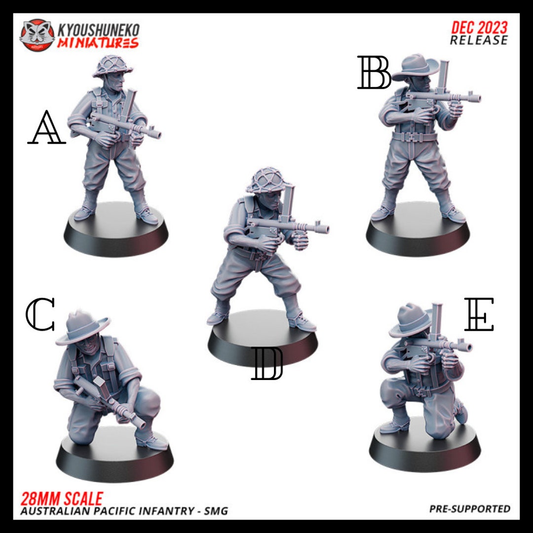 Kyoushuneko Miniatures Australian Pacific Infantry SMG - Etsy