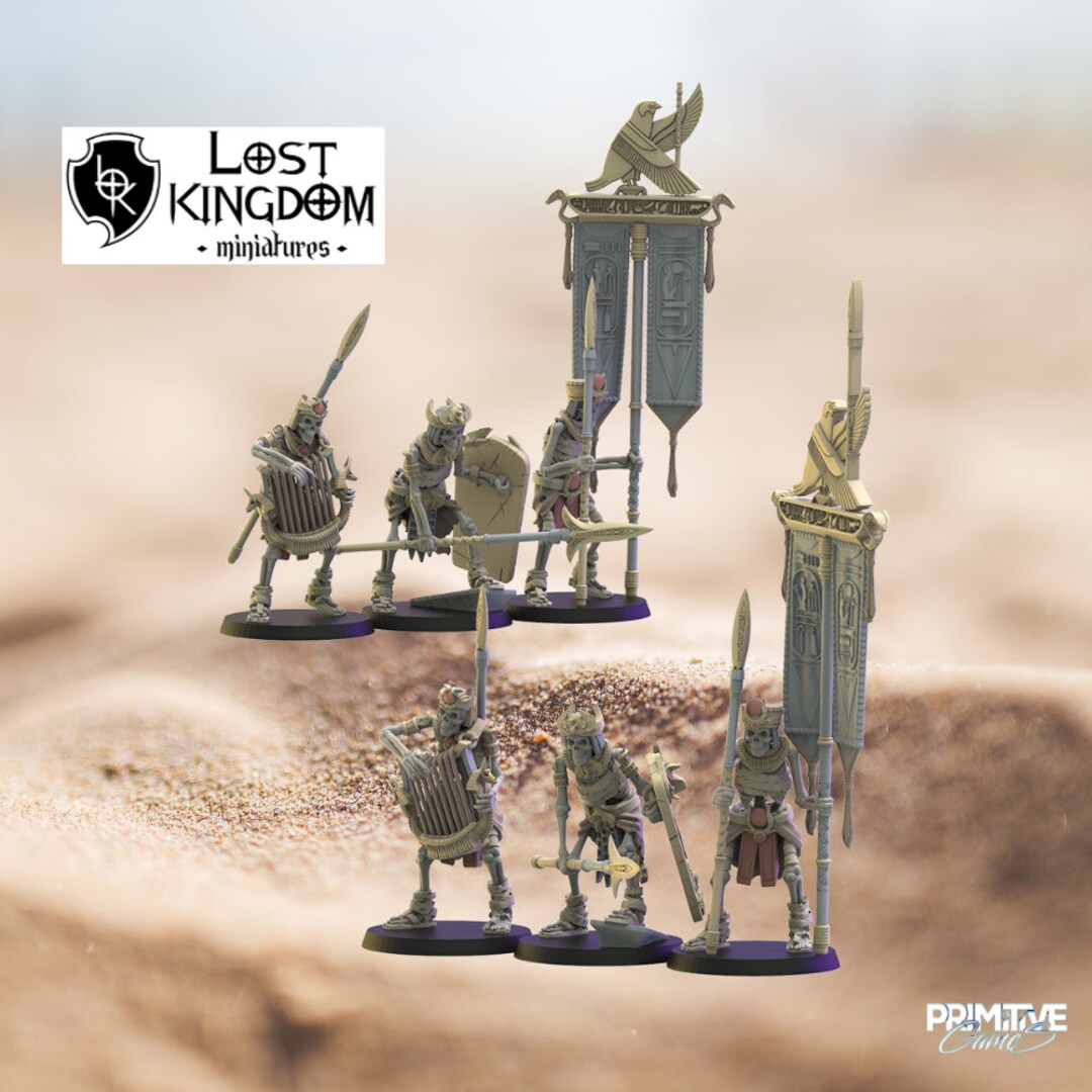 Lost Kingdom Miniatures Hurus Spearmen Command Group Undying Dynasties ...