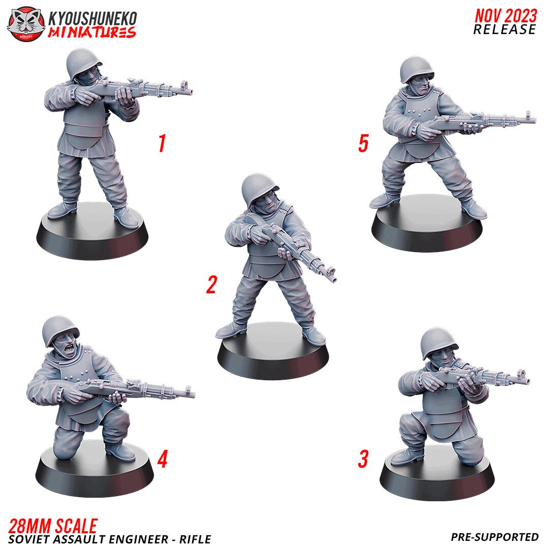 Kyoushuneko Miniatures Soviet Assault Engineer Riflemen - Etsy