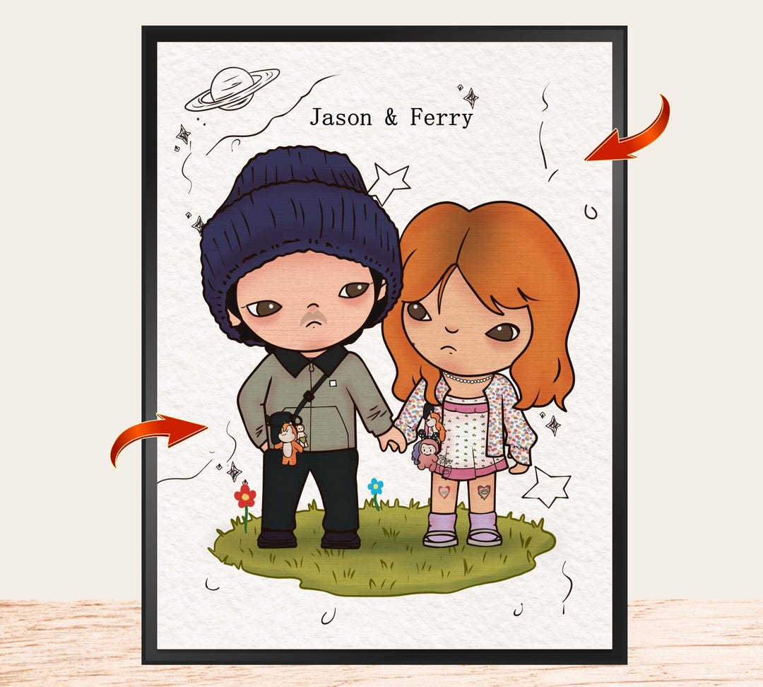 Cute Cartoon Portrait, Custom Hiro Chibi Portrait, Illustration, Family ...
