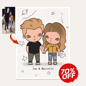 Custom Illustration, Hirono, Portrait Drawing, Couple Portrait, Cute ...