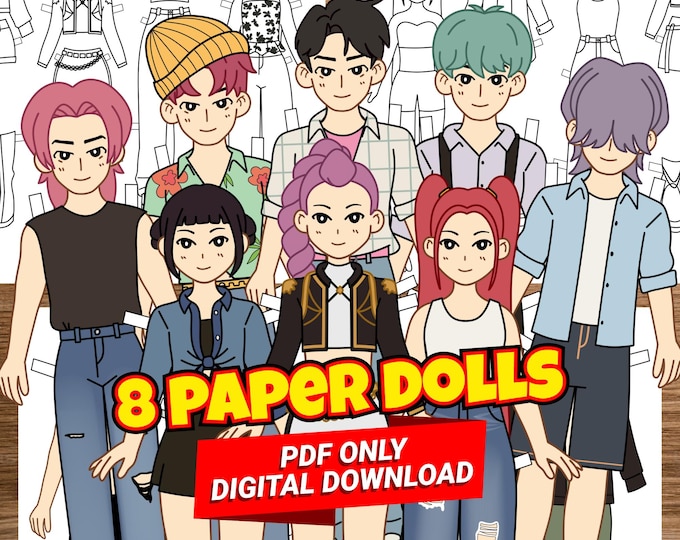 Kpop Demon Hunters Rumi Paper Doll Sticker Kit (digital & Printable ...