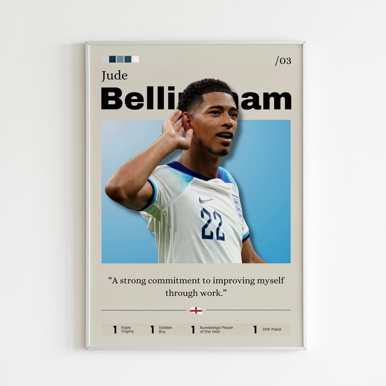 Jude Bellingham Poster, Real Madrid Bellingham Poster, Soccer Poster ...