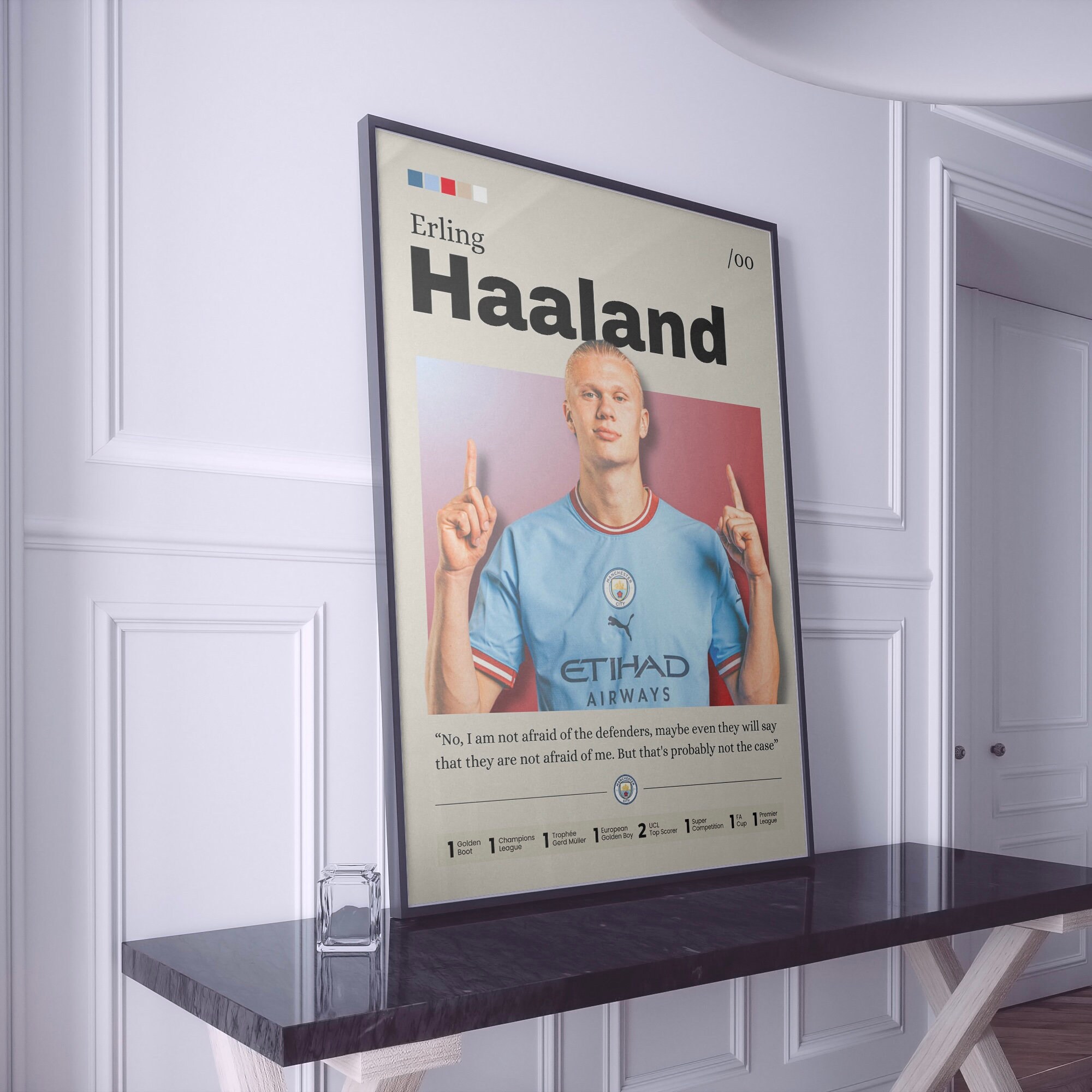 Erling Haaland Poster, Manchester City Haaland Poster, Soccer Poster ...