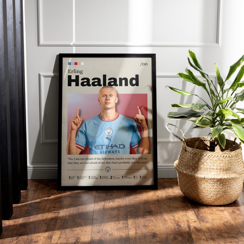 Erling Haaland Poster, Manchester City Haaland Poster, Soccer Poster ...