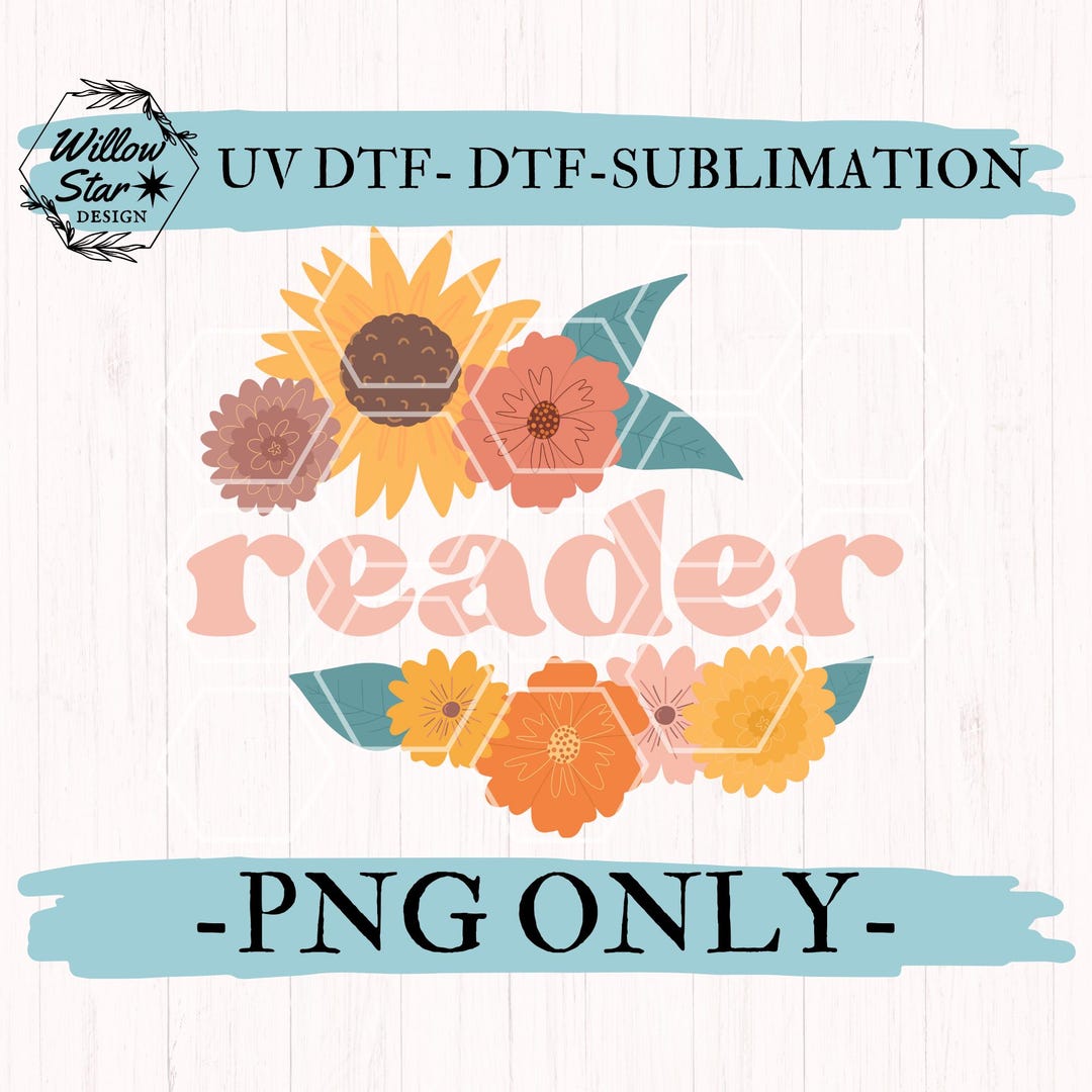 Reader Fall Florals PNG | Hand Drawn Design | Bookish - Etsy