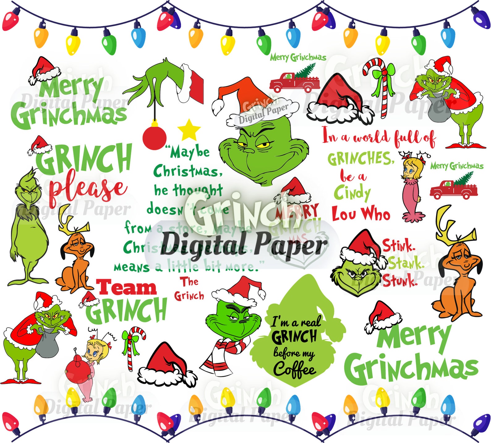 Grinch Tumbler Wrap PNG Grinch Digital Paper Grinch Prints - Etsy