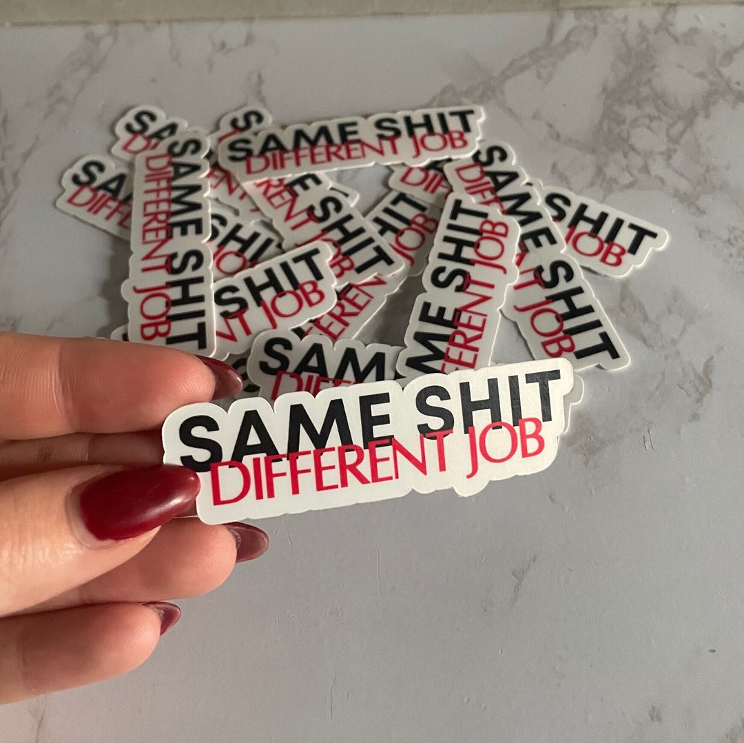 Same Shit Different Job Sticker, Power Lineman Hard Hat Decal, Blue ...