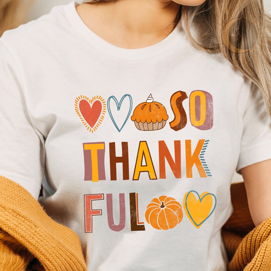 Retro Thanksgiving Shirt Design: Thankful Pumpkin - SVG PNG DXF ...