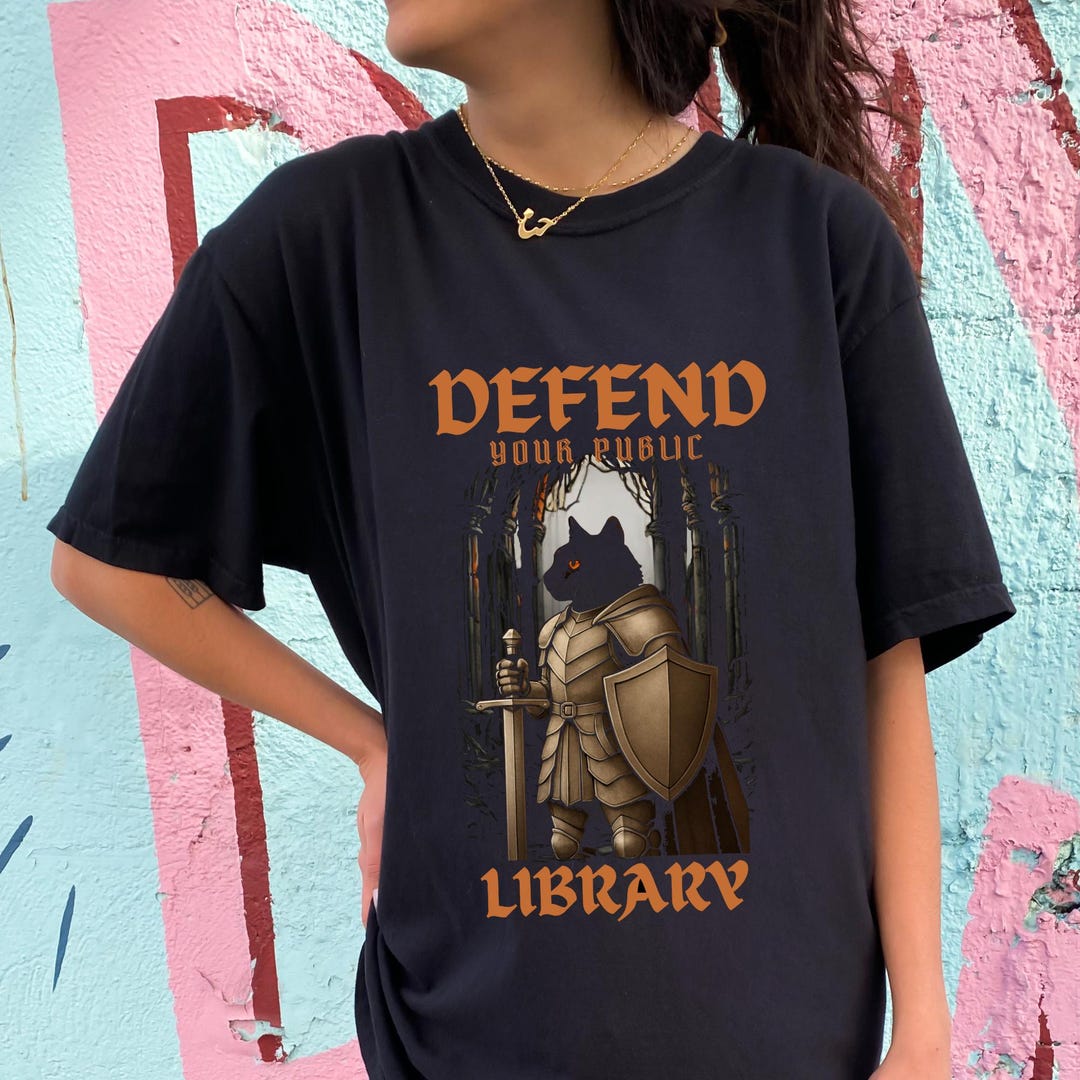 Defend Public Library Tshirt Cat Knight Shirt Public Library Shirt ...