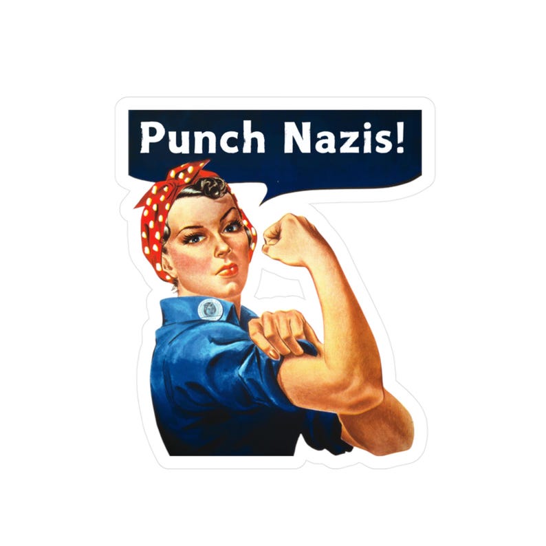 Punch Nazis Sticker, Vinyl Decal for Activists, Feminist Sticker, Car ...