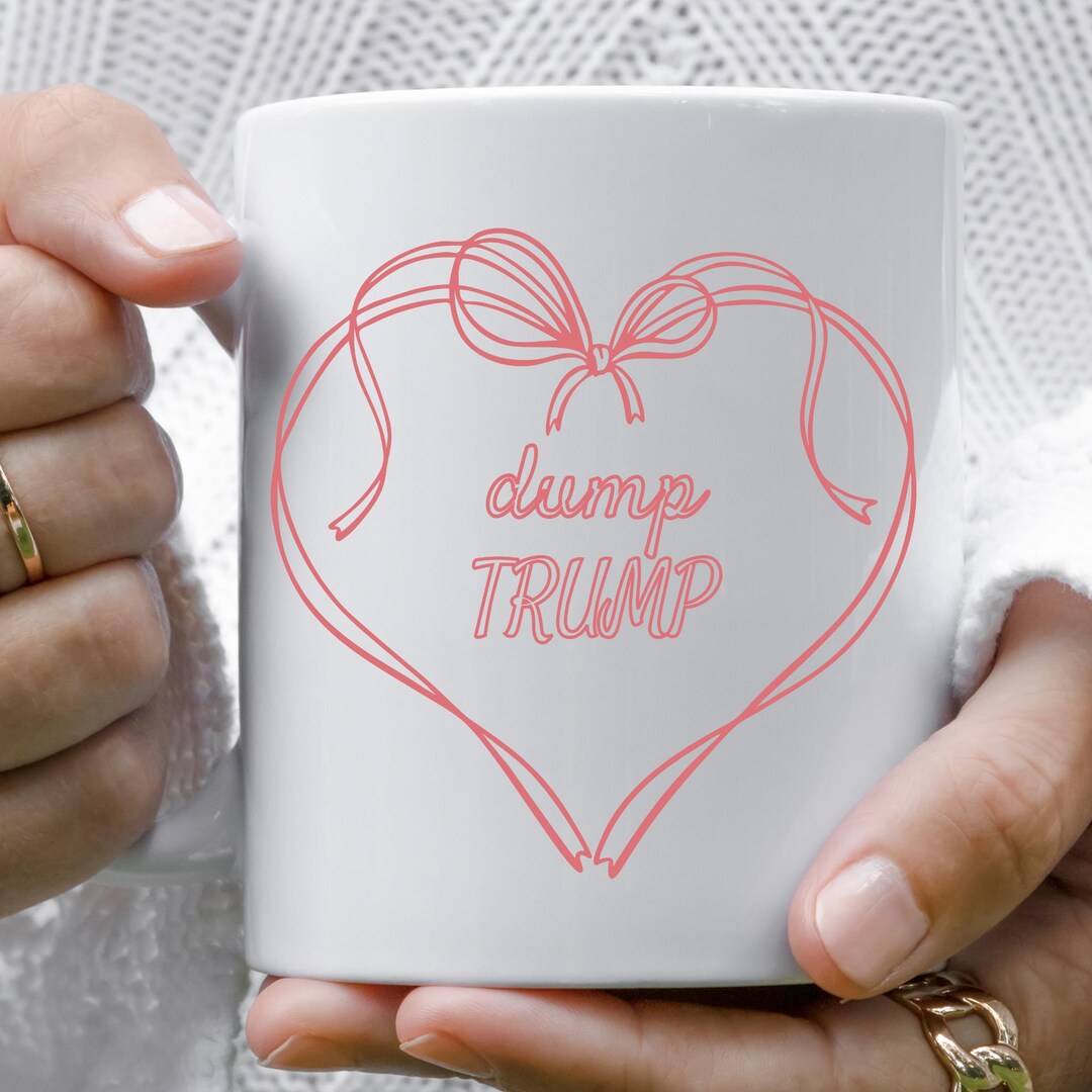 Cute Coquette Heart Dump Trump Mug Cute Funny Anti MAGA Mug MAGA is A Cult Anti Trump Merch FDT ...