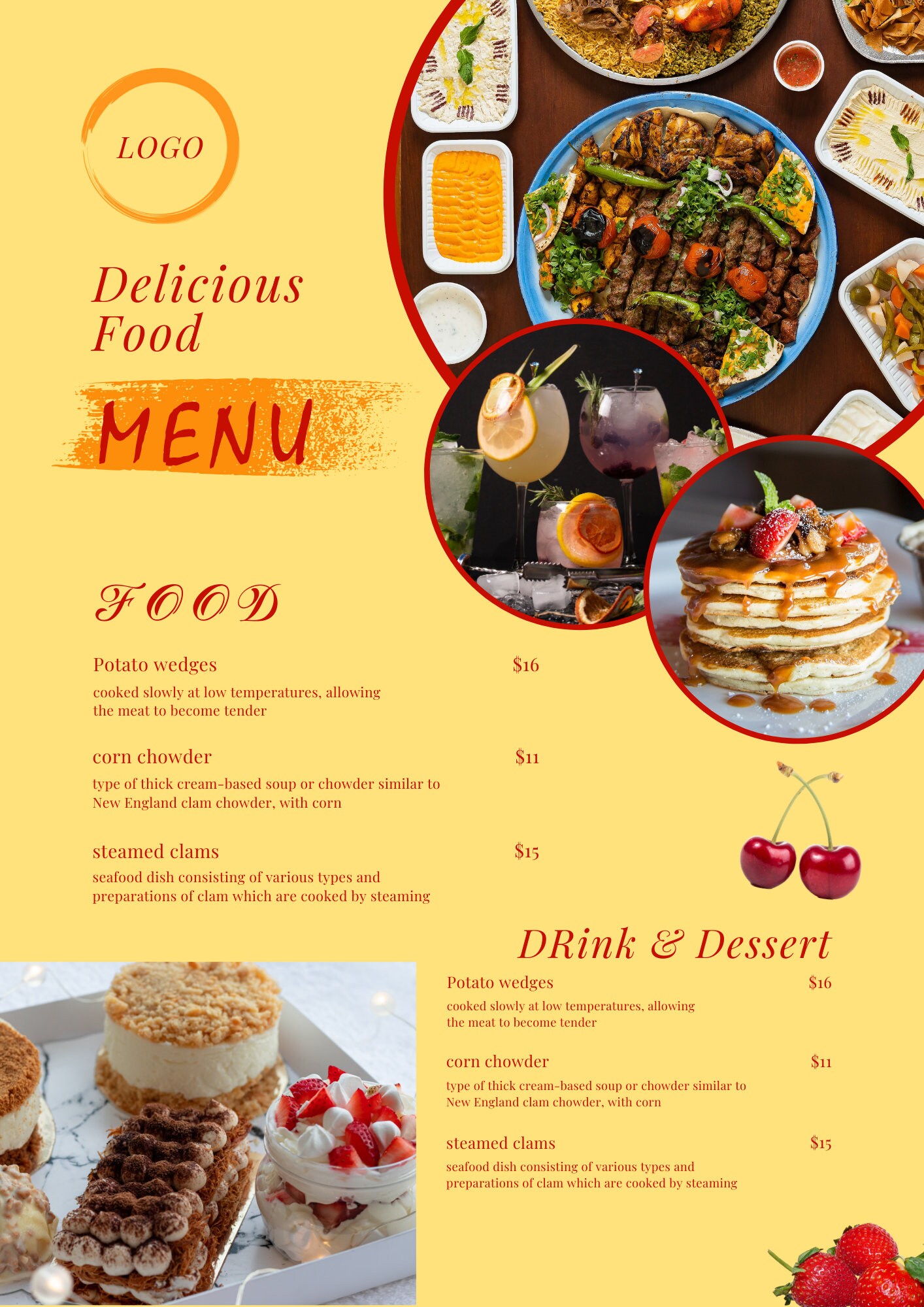 14 Bundle Sample Food Menu - Etsy