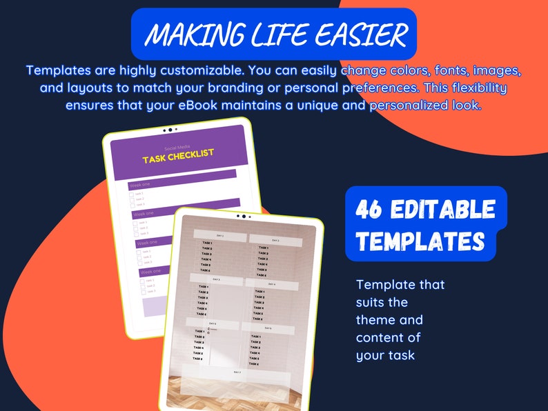 46 Task Checklist Template - Etsy