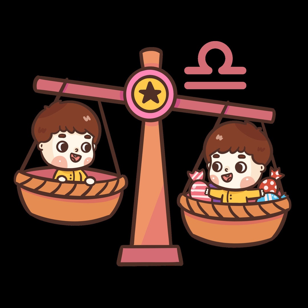 Cute Zodiac Sign Libra Baby Drawing Digital File Personalized Zodiac ...