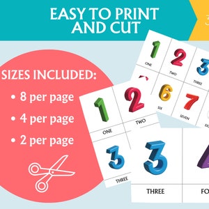 10 Numbers Flash Cards- Counting Adventures, Preschool Counting ...