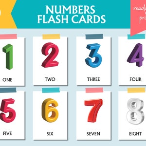 10 Numbers Flash Cards- Counting Adventures, Preschool Counting ...