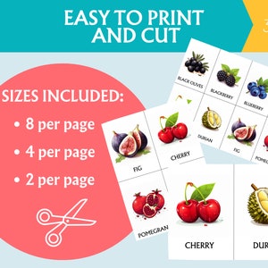 30 Magical Montessori Fruit Flash Cards PDF, Fun Montessori Cards ...