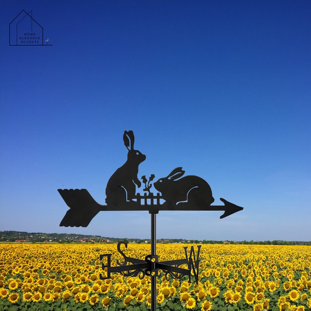 Double Rabbit Weathervane Whimsical Garden Decor and More - Etsy