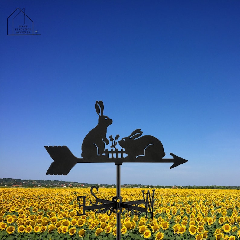 Double Rabbit Weathervane Whimsical Garden Decor and More - Etsy