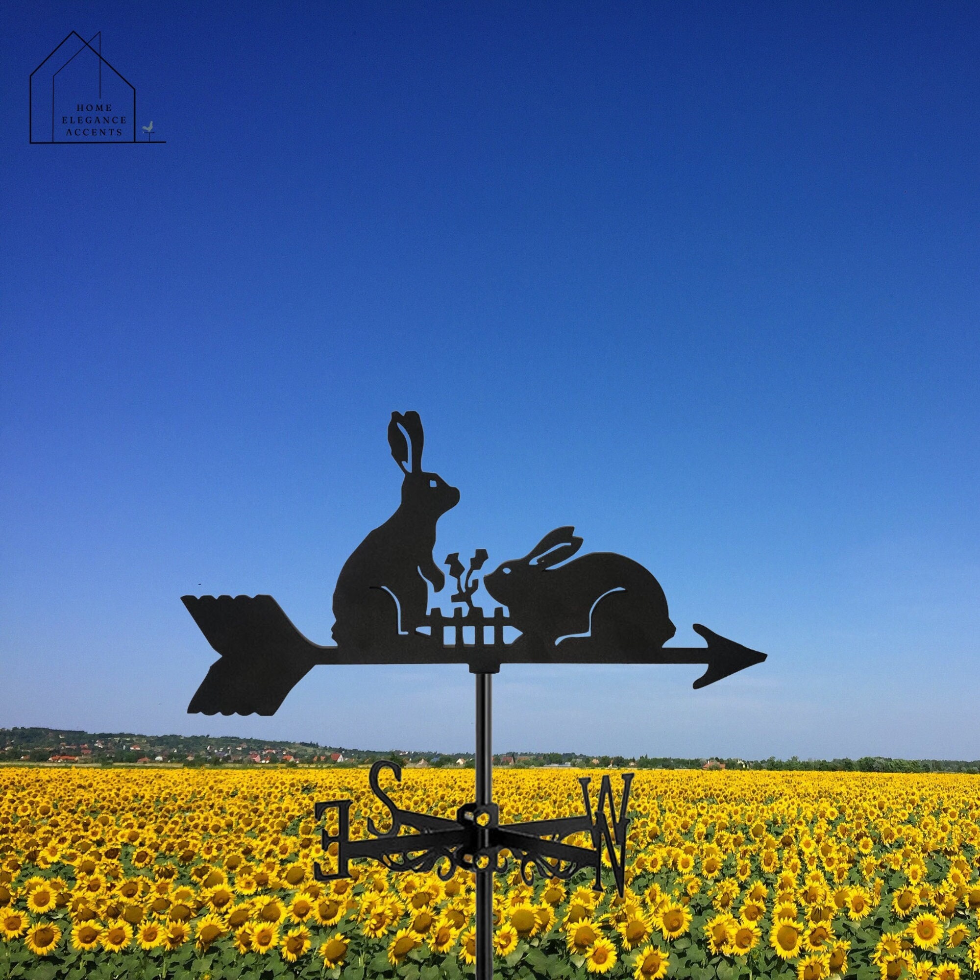 Double Rabbit Weathervane Whimsical Garden Decor and More - Etsy