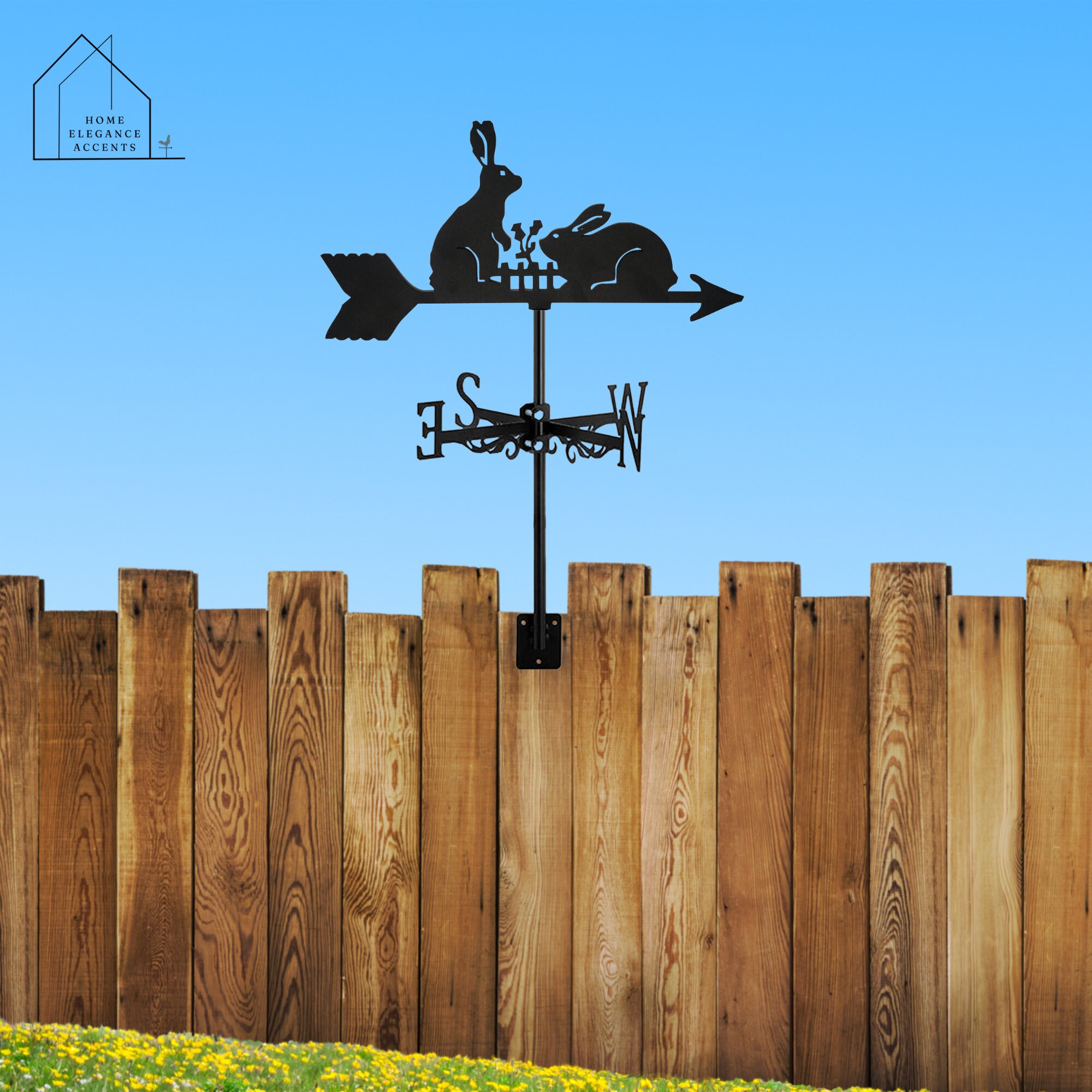 Double Rabbit Weathervane Whimsical Garden Decor and More - Etsy