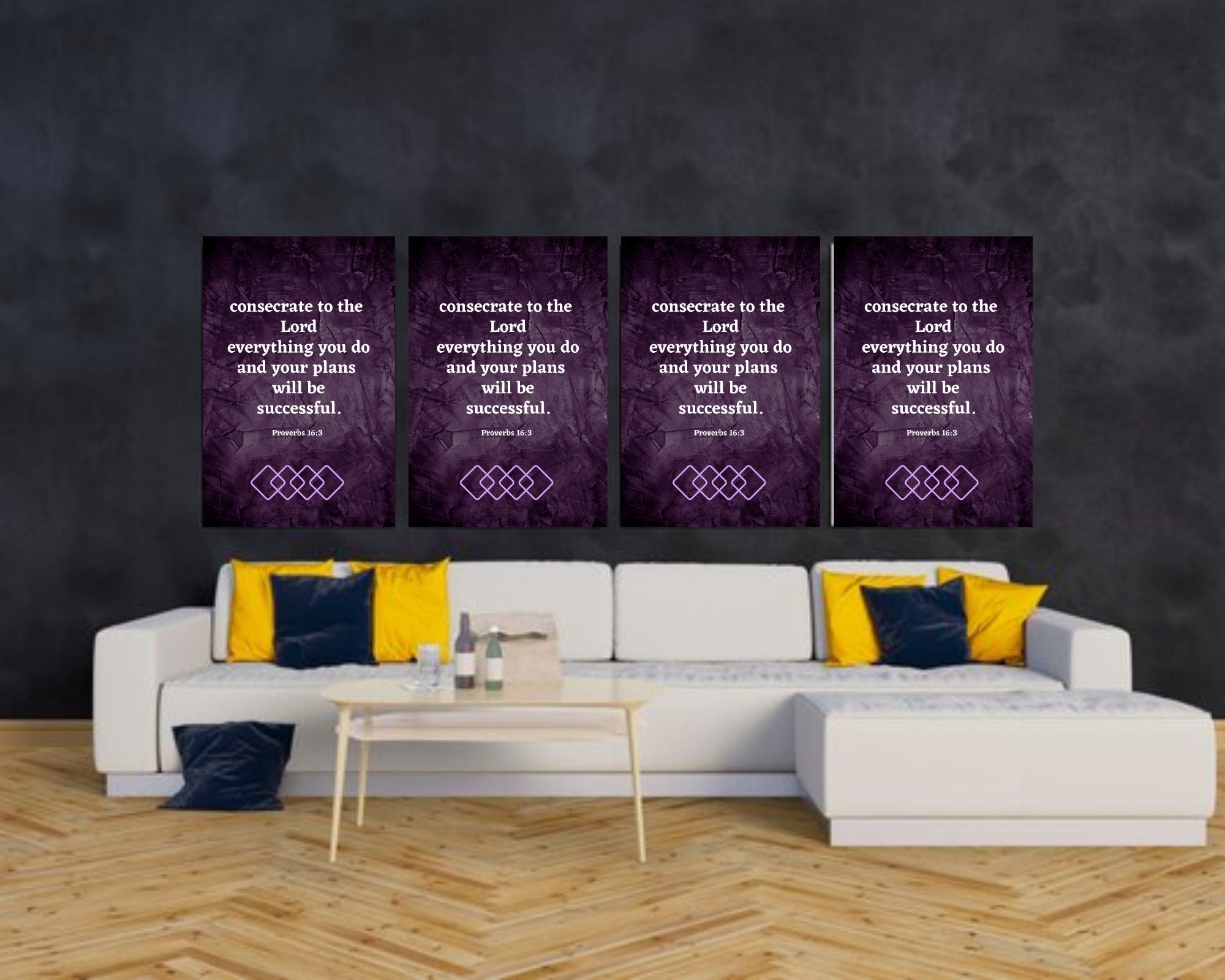 Black Neon Purple Bible Verse Quote Wallarts is an Elegant Bible Verse ...