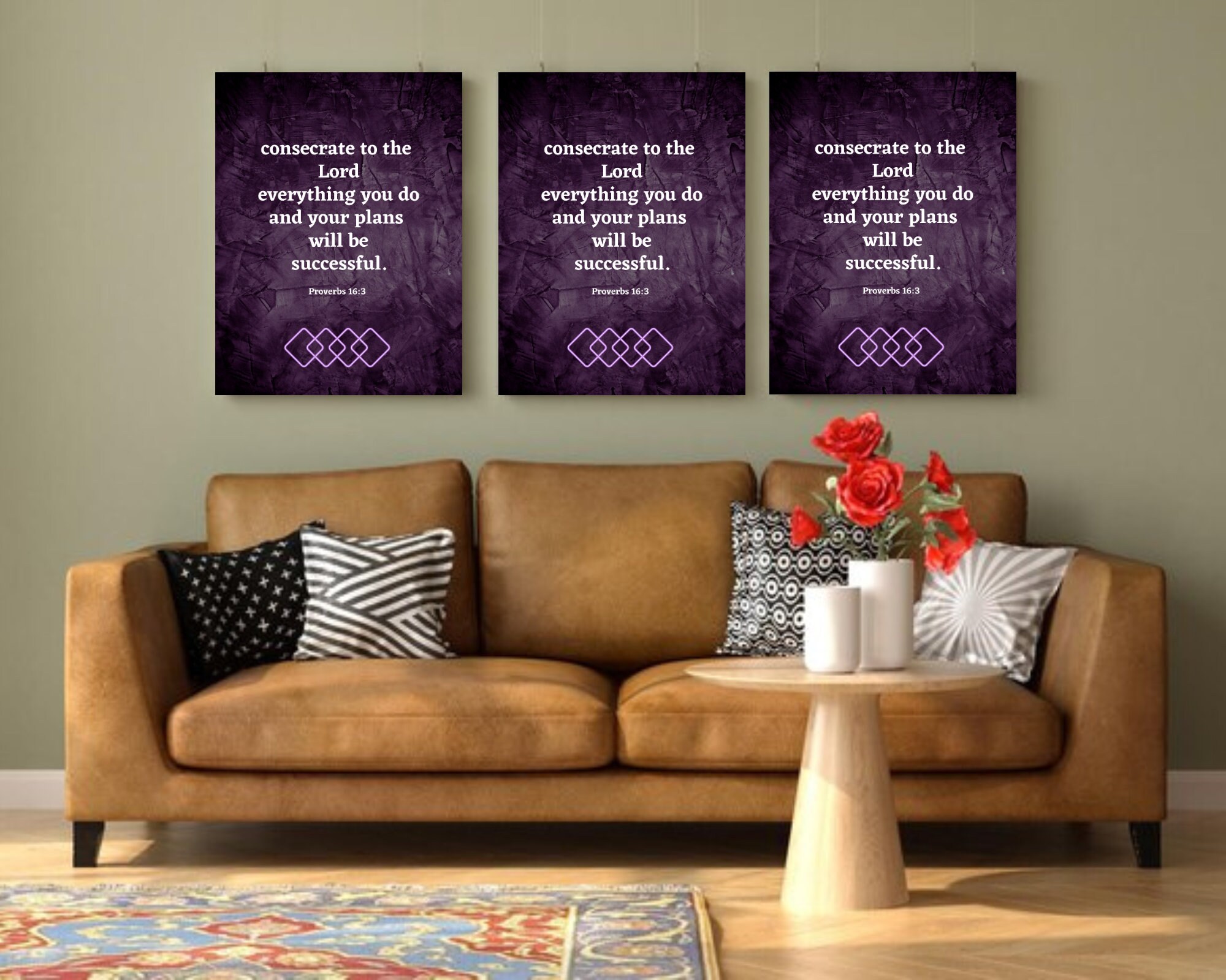 Black Neon Purple Bible Verse Quote Wallarts is an Elegant Bible Verse ...