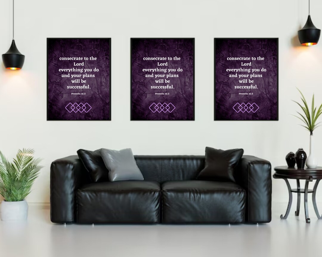 Black Neon Purple Bible Verse Quote Wallarts is an Elegant Bible Verse ...
