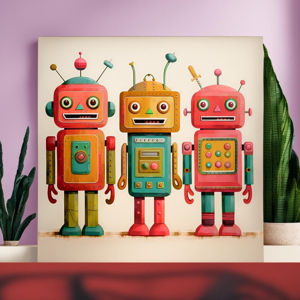 Robot Wall Art, Nursery Robot Print, Kids Robot Print, Boys Bedroom ...