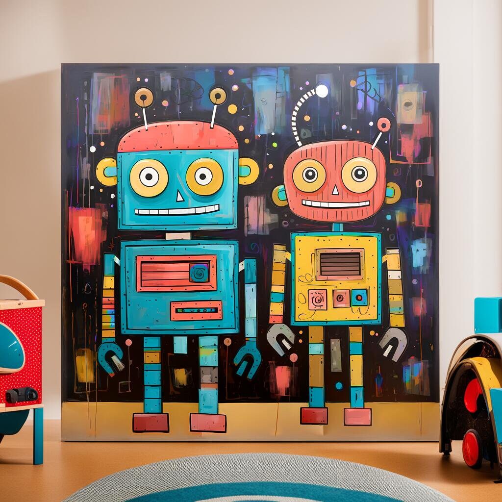 Kids Robot Art, Robot Prints, Robot Nursery Decor, Room Decor, Robot ...