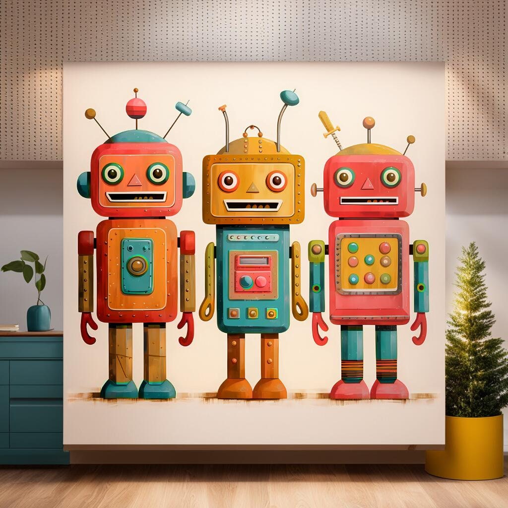 Robot Wall Art, Nursery Robot Print, Kids Robot Print, Boys Bedroom ...