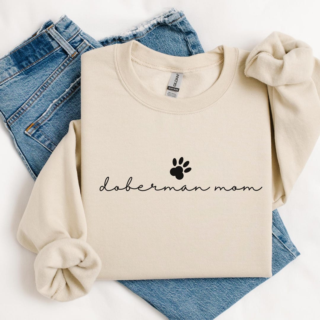 Personalized Doberman Dog Mom Sweatshirt, Custom Doberman Name ...