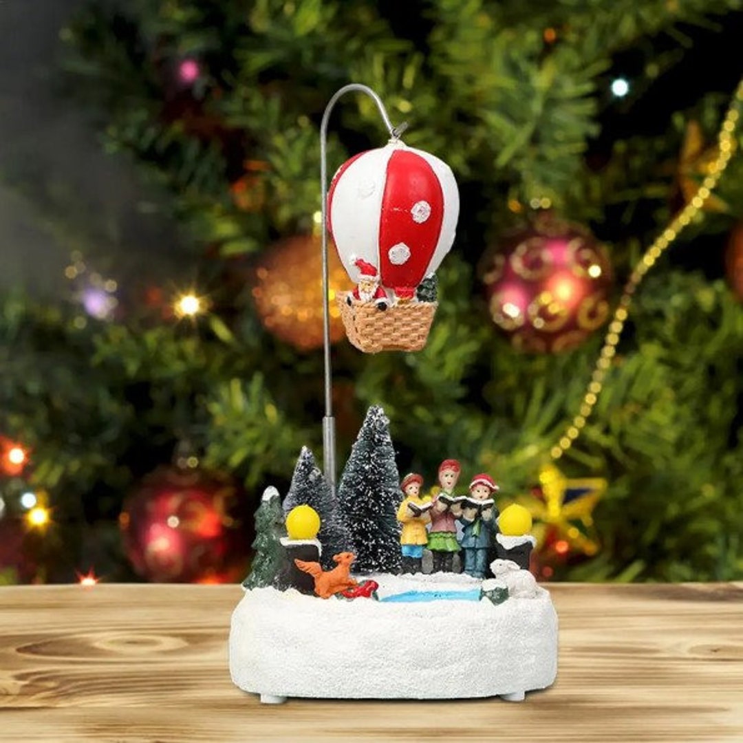 Resin Rotating Christmas Village House Statue Lighted Music - Etsy