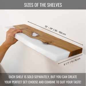 Wood & Blue Resin Nursery Shelf – Live Edge Floating Shelves for Home ...