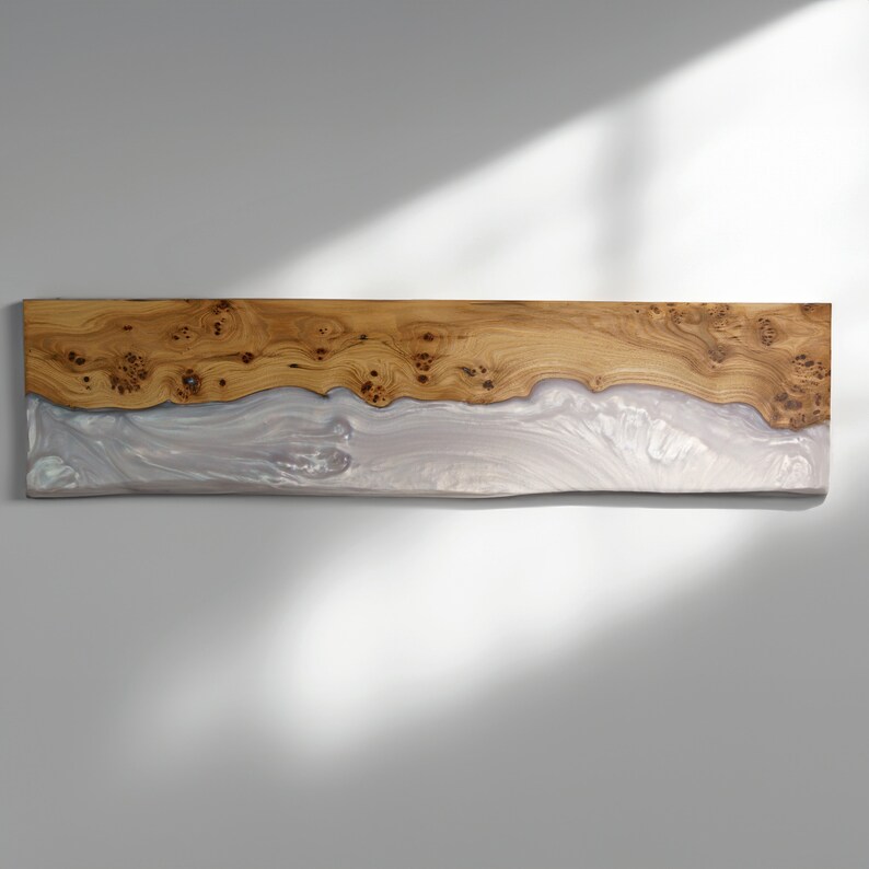 Wood & Blue Resin Nursery Shelf Live Edge Floating Shelves for Home ...