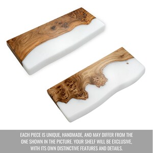 Wood & Blue Resin Nursery Shelf – Live Edge Floating Shelves for Home ...