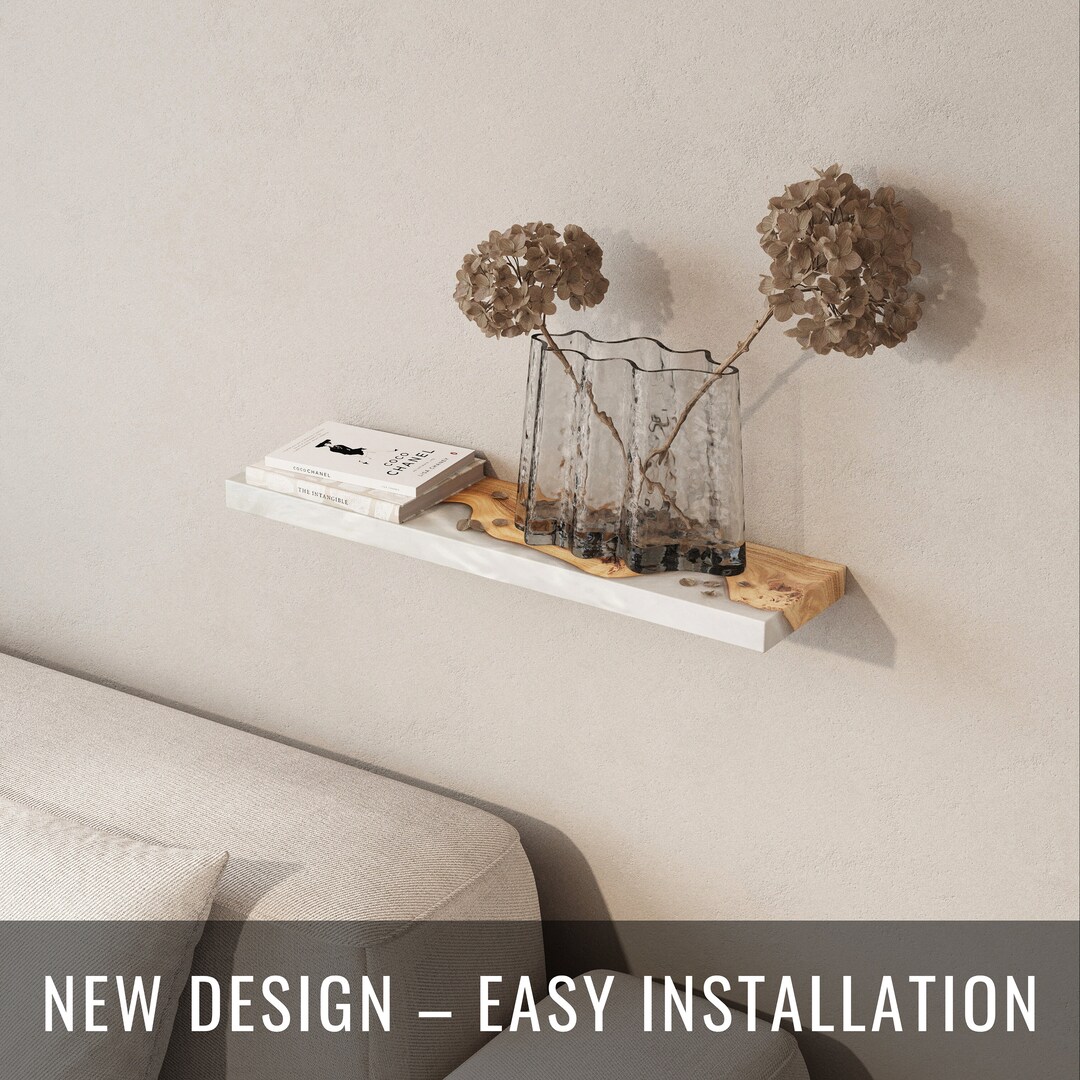 Authentic Floating Shelf for the Wall Decor in Epoxy Resin and Wood ...