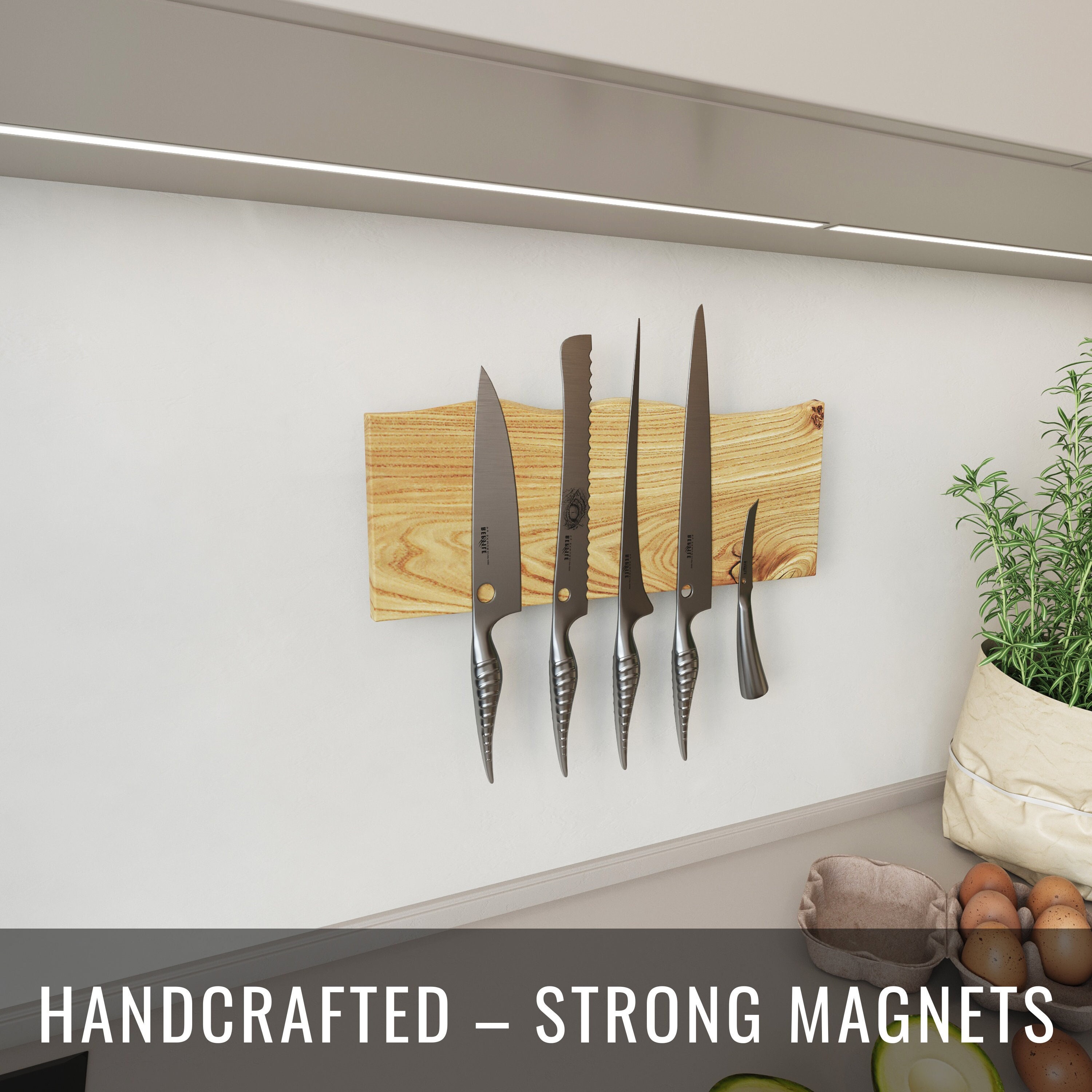 Rustic Wood Knife Display Stand Farmhouse Kitchen Decor & Gift for Chef ...