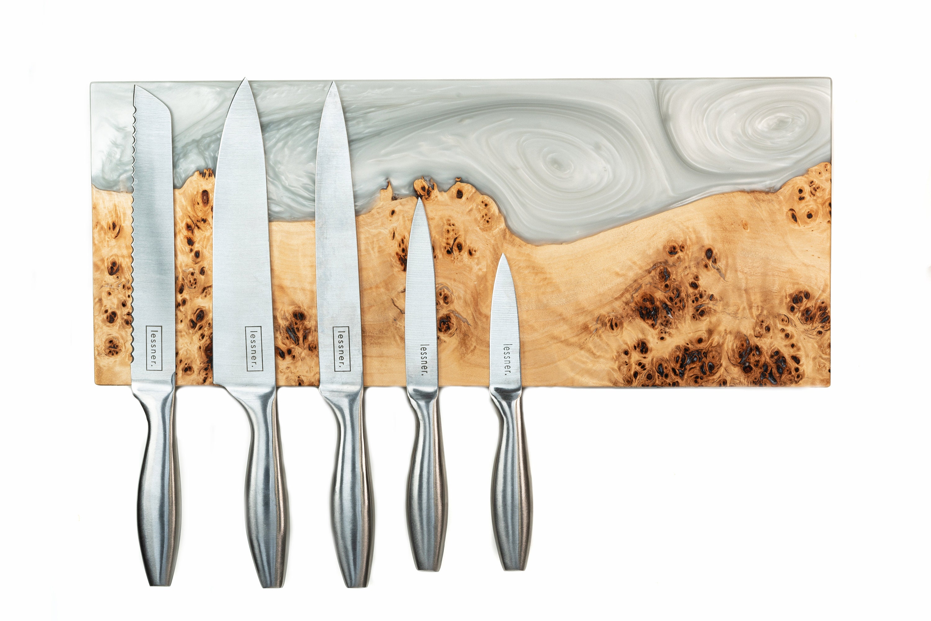 Rustic Wood Knife Display Stand Farmhouse Kitchen Decor & Gift for Chef ...