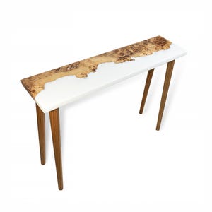 Modern Epoxy Resin & Wood Console Table Live Edge | Narrow Entryway ...