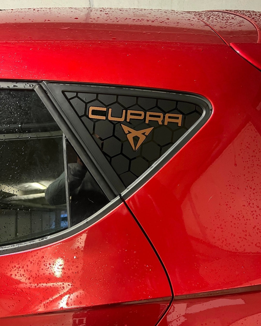 Lot 2x ailes 2x vitres Stickers Avery Leon 5F copper / cuivre Cupra ...