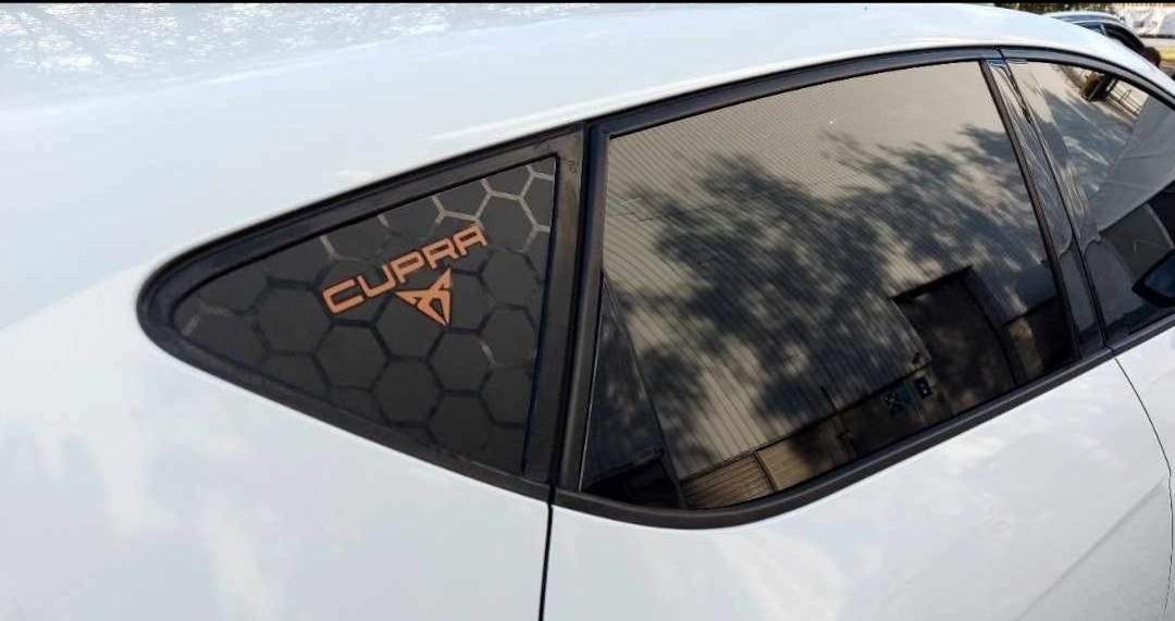 2x Stickers Avery Leon 5F copper / cuivre Cupra custodes vitres ...