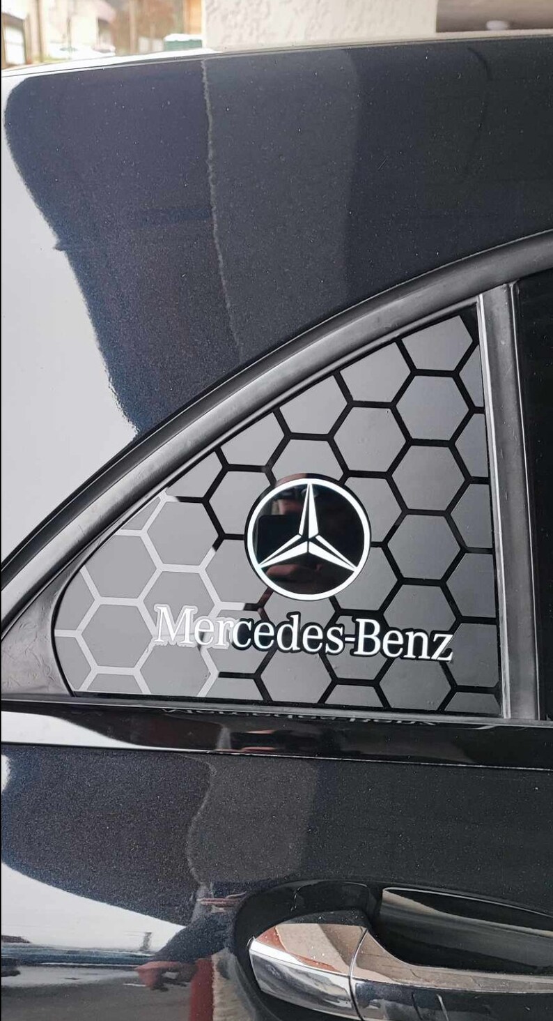 2X Rear Quarter Window Stickers Class A or Amg 2013-2019 Honeycomb ...