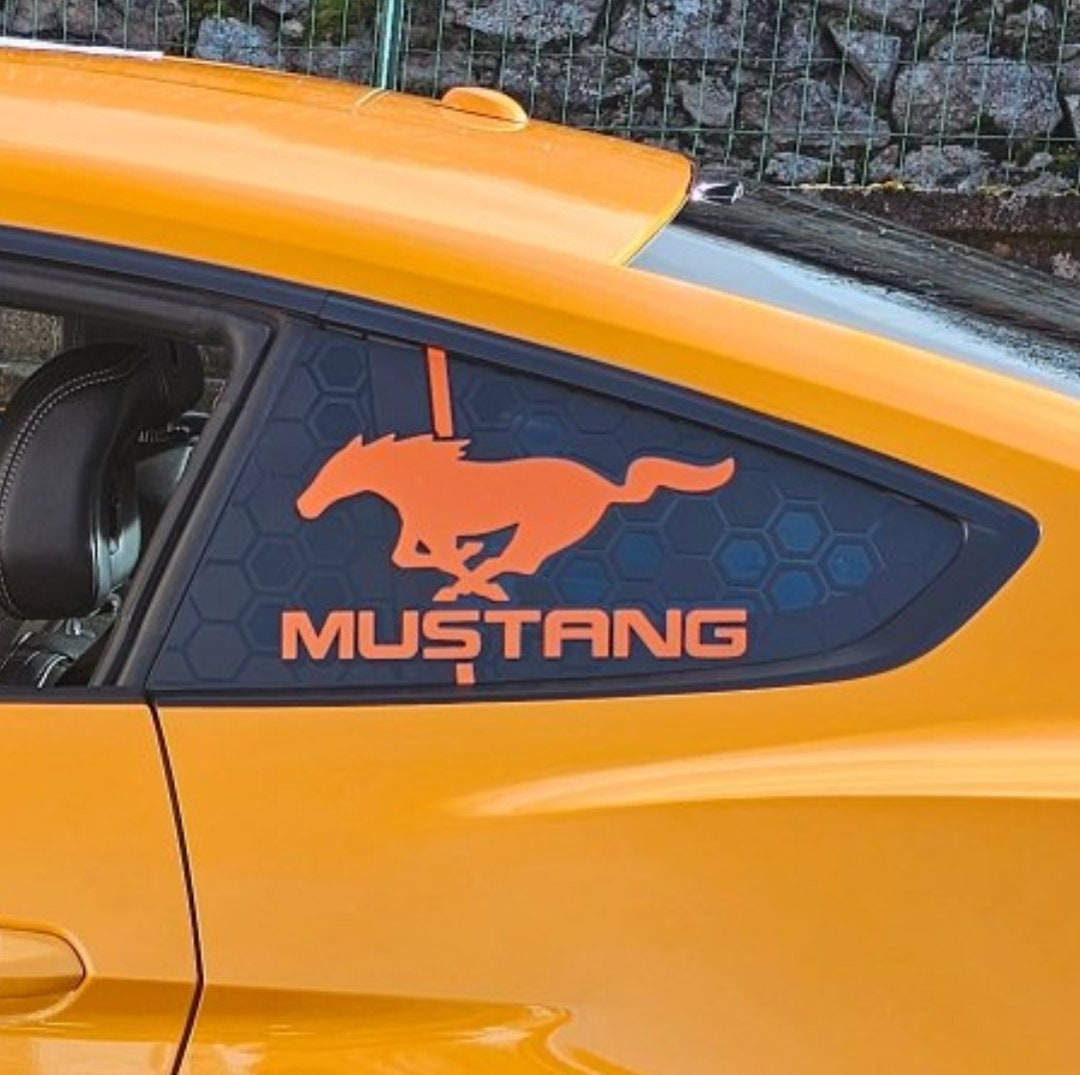2x Black Avery Stickers FORD MUSTANG Rear Quarter Windows With or ...