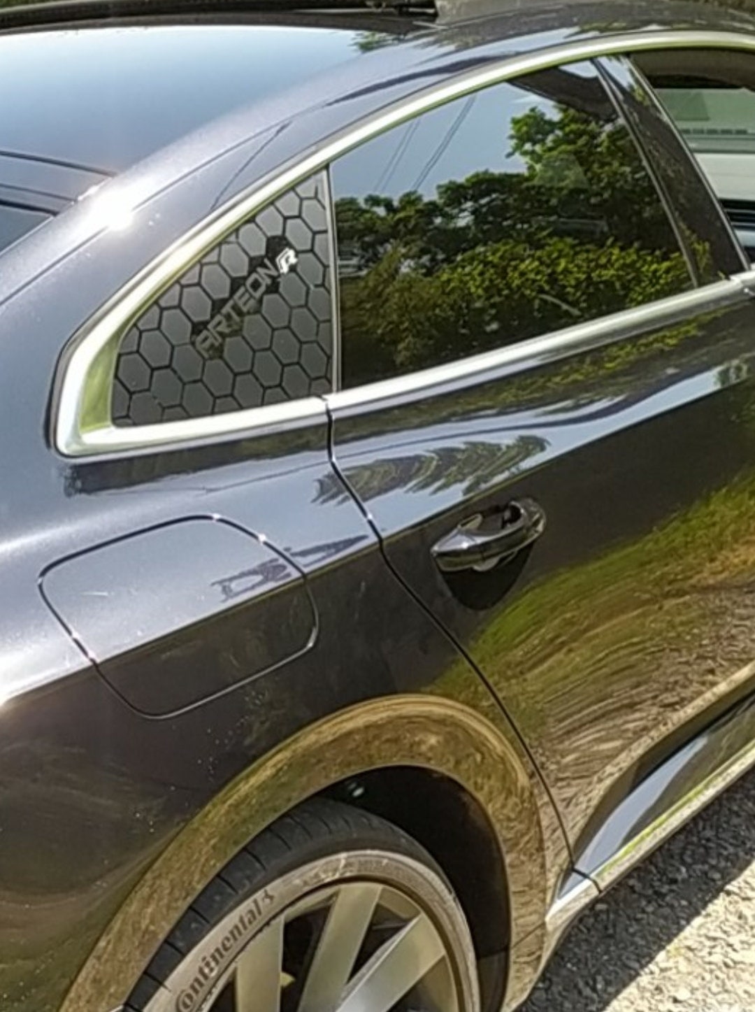 2X Avery Matt Black/grey VW Arteon Window Stickers Fixed Quarter Lights ...