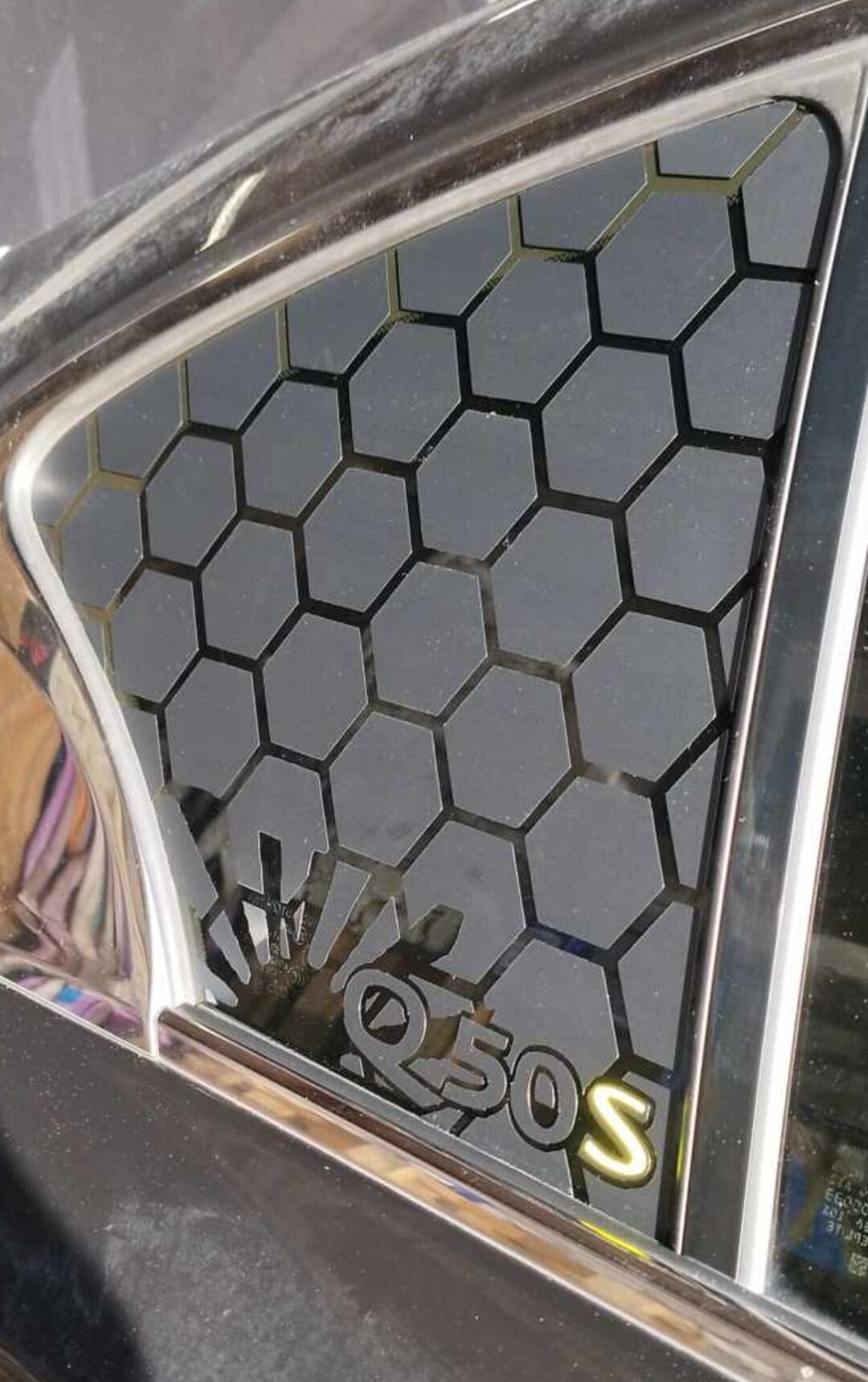 2x Avery Covering Stickers Matt Black INFINITY Q50s or Q50 Rear Quarter ...