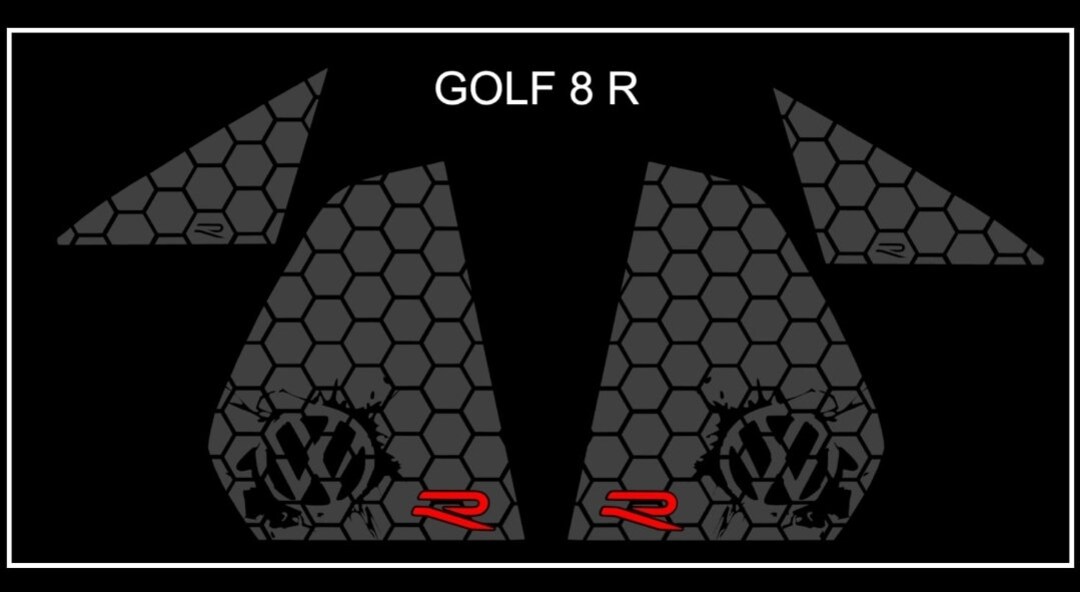 4X Avery Stickers Golf 8 R Rear Window Quarter Light Front Matt Black ...