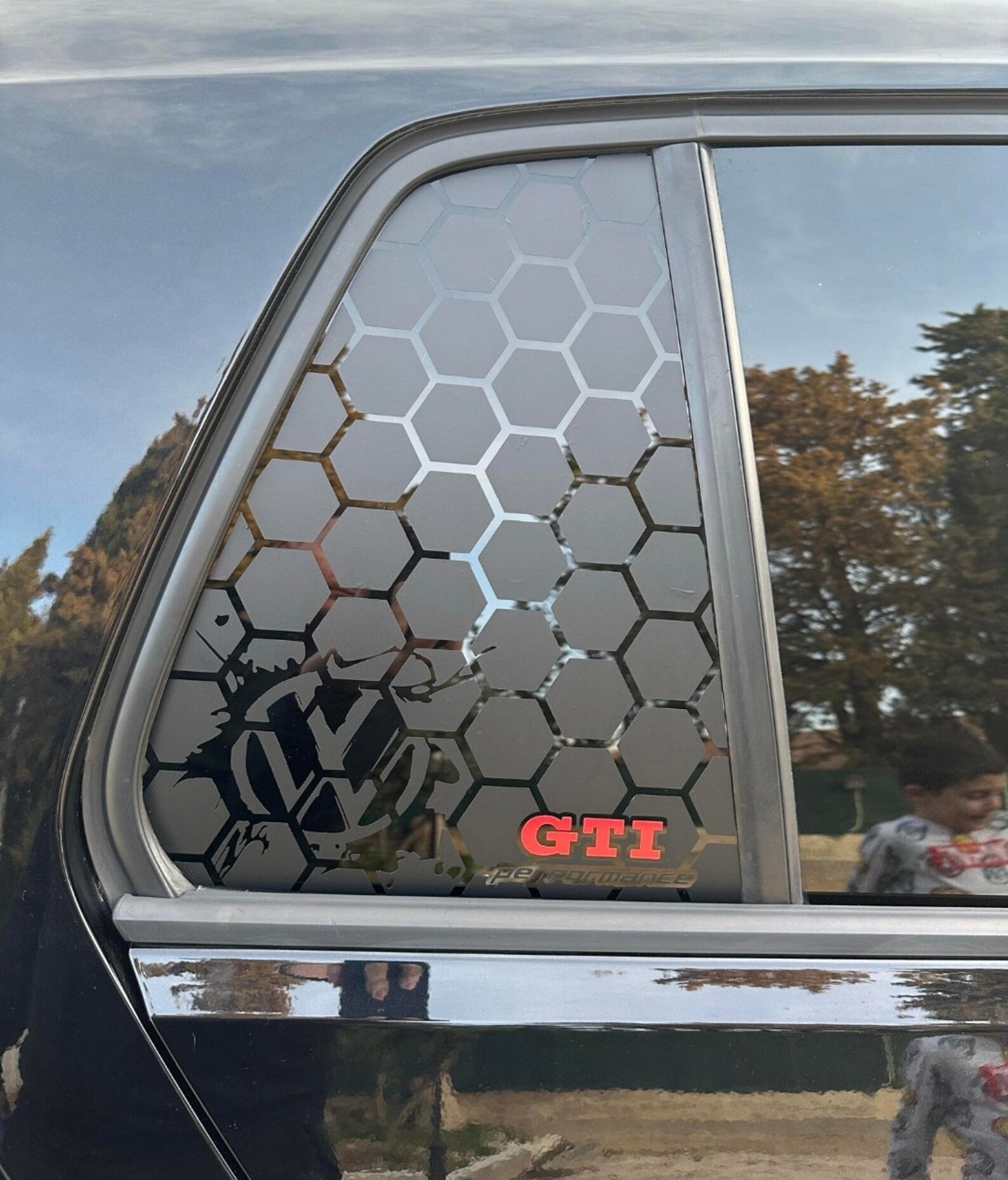 2X Avery Golf 7 GTI Performance Matt Black Stickers Rear Quarter ...