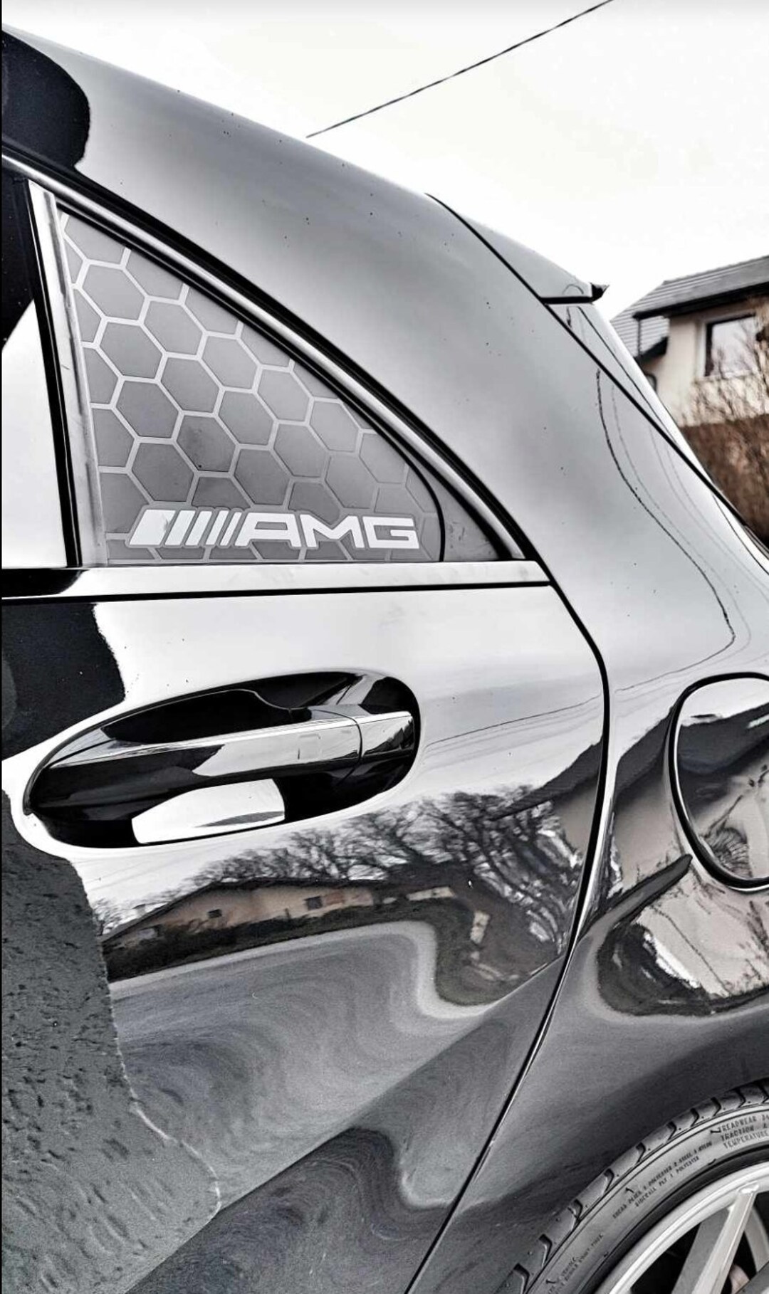 2X AMG 2013-2019 Rear Quarter Window Stickers Honeycomb Cells ...